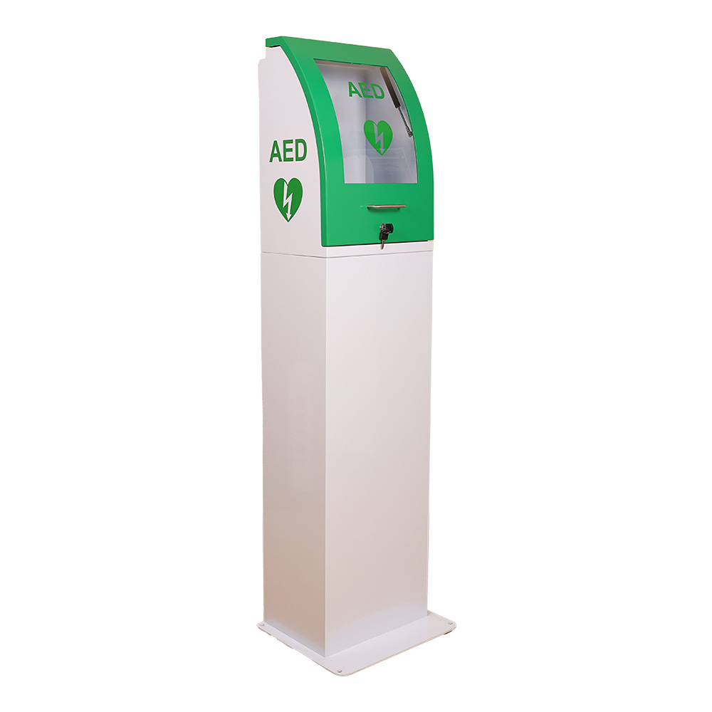 Outdoor Curved Floor Standing AED Cabinet | MyAED4U